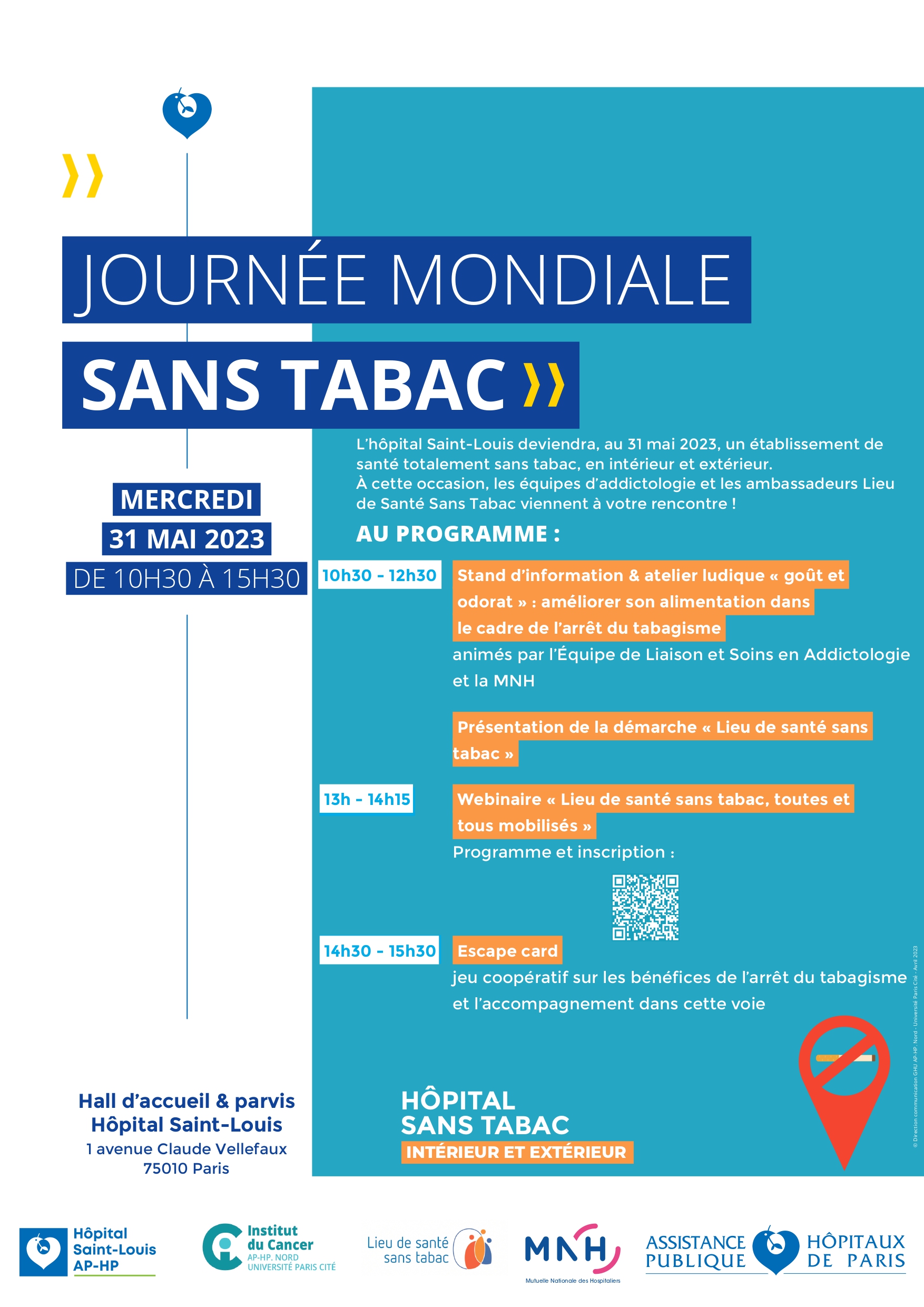 Journée Mondiale sans Tabac | le 31 mai dans le hall de l’hôpital Saint ...